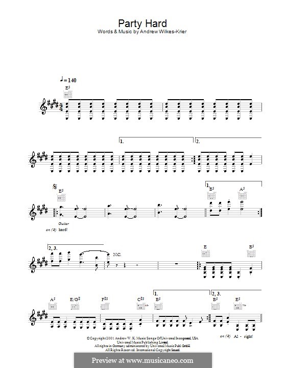 Party Hard by A. Wilkes Krier - sheet music on MusicaNeo