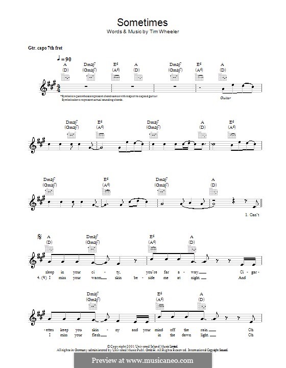 Sometimes (Ash) by T. Wheeler - sheet music on MusicaNeo