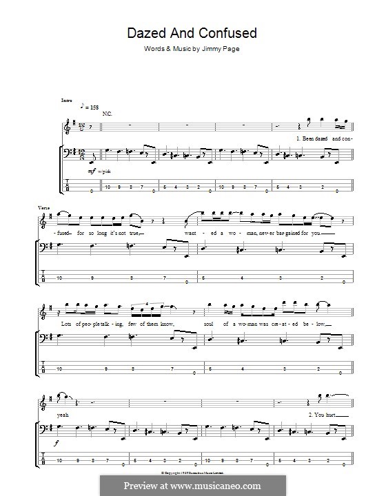 Dazed and Confused (Led Zeppelin) by J. Page - sheet music on MusicaNeo
