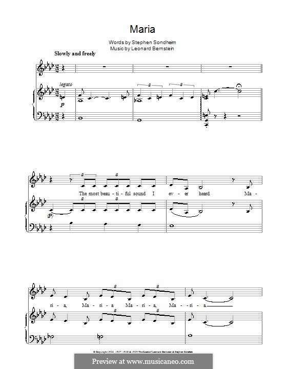 Maria by L. Bernstein - sheet music on MusicaNeo