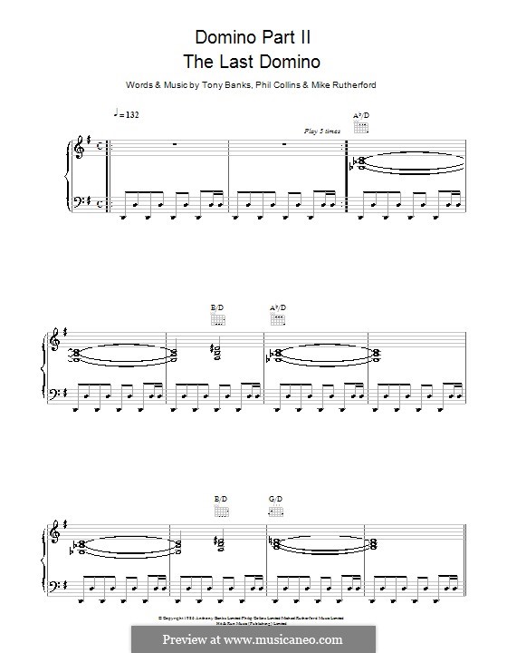 Domino (Genesis) by T. Banks, M. Rutherford, P. Collins on MusicaNeo