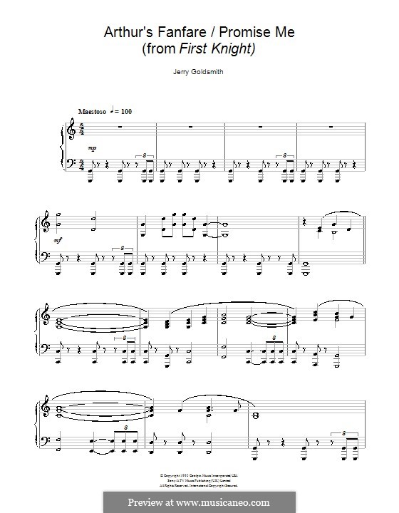 Arthur's Fanfare/Promise Me (from First Knight) by J. Goldsmith on ...