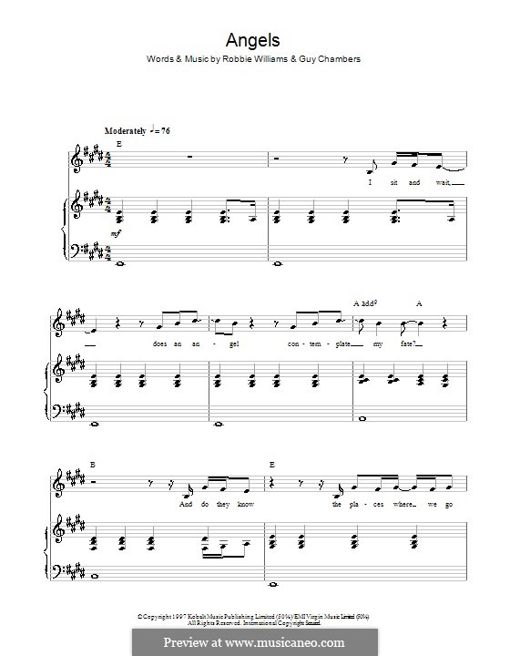 Angels by G. Chambers, R. Williams - sheet music on MusicaNeo
