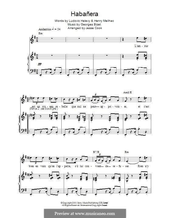 Habanera (Carmen) by G. Bizet - sheet music on MusicaNeo Habanera (Carmen) by G. Bizet - sheet music on MusicaNeo