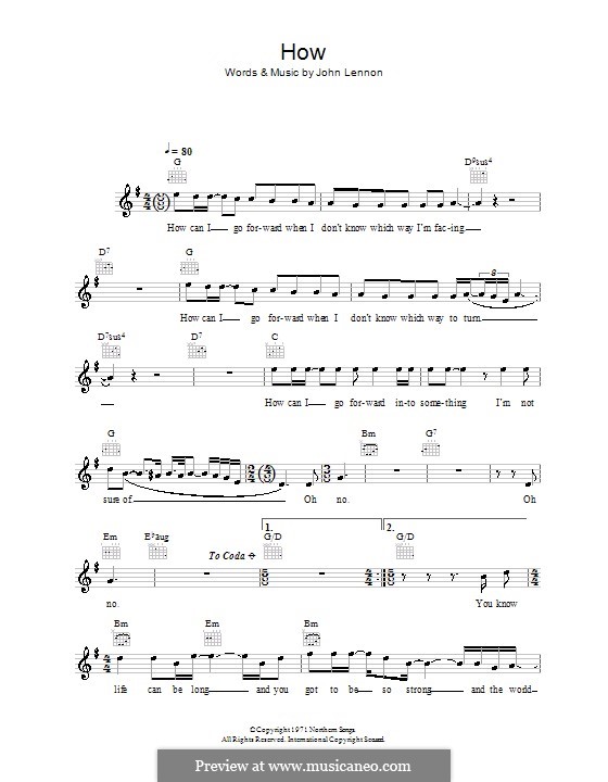 How by J. Lennon - sheet music on MusicaNeo