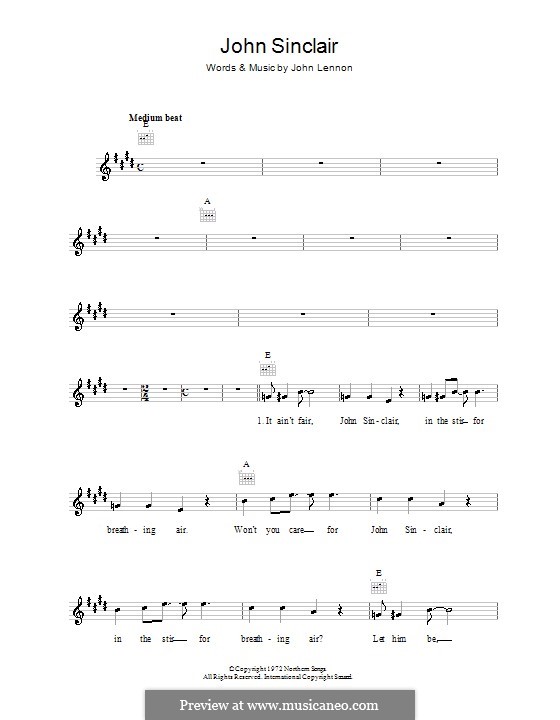John Sinclair by J. Lennon - sheet music on MusicaNeo