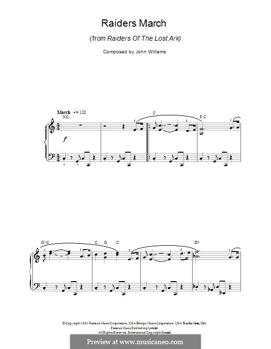 Raiders March (from Raiders of the Lost Ark) by J. Williams on MusicaNeo