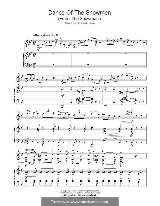 Dance of the Snowmen (The Snowman) by H. Blake - sheet music on MusicaNeo