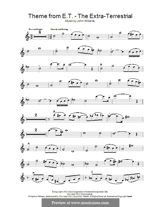 Theme from E.T. (The Extra-Terrestrial) by J. Williams on MusicaNeo