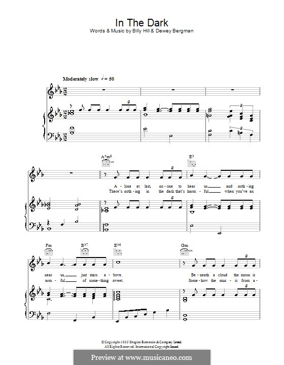 In The Dark (Freddy Martin) by D. Bergman - sheet music on MusicaNeo