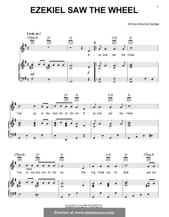 Ezekiel Saw the Wheel by folklore - sheet music on MusicaNeo