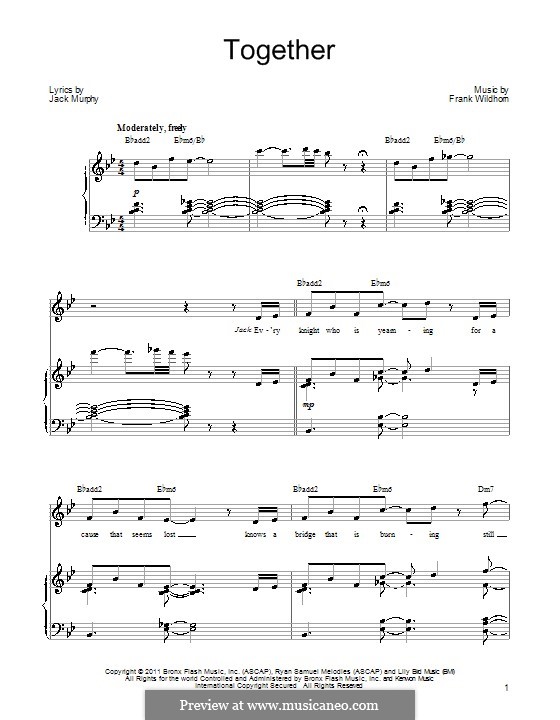 Together by F. Wildhorn - sheet music on MusicaNeo