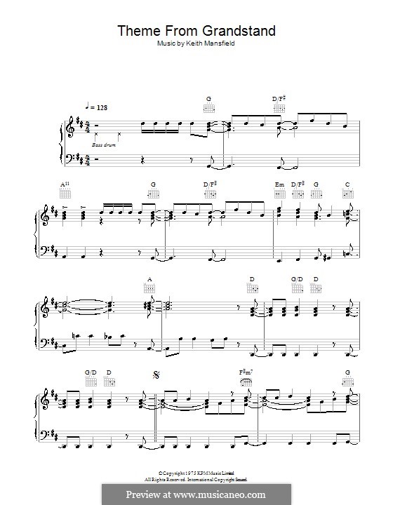 Theme from Grandstand by K. Mansfield - sheet music on MusicaNeo