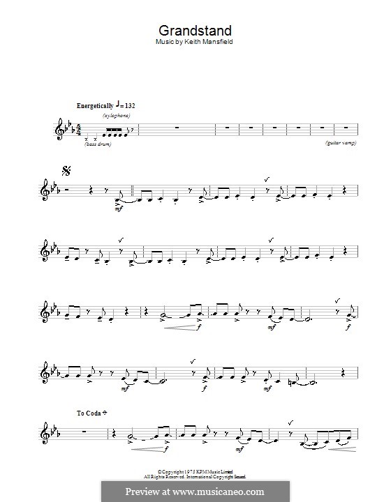Theme from Grandstand by K. Mansfield - sheet music on MusicaNeo