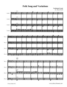 Traditional French Folk Song and Variation for four beginner cellists ...