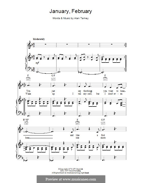 January, February (Barbara Dickson) by A. Tarney - sheet music on MusicaNeo