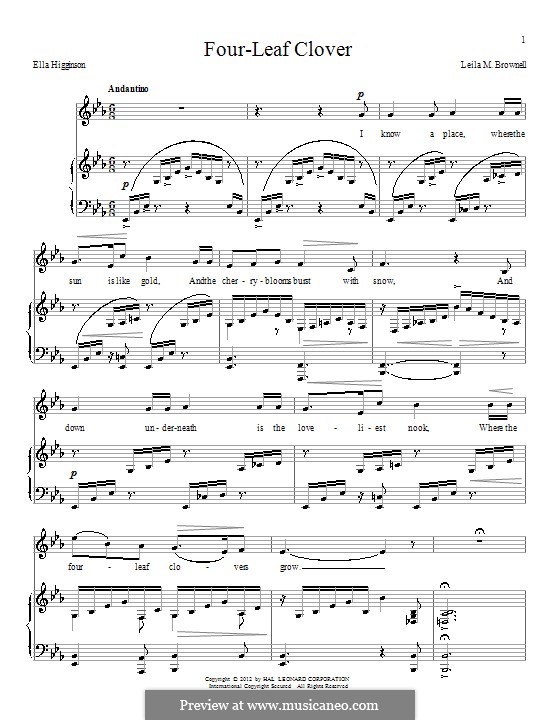 Four-Leaf Clover by L.M. Brownell - sheet music on MusicaNeo