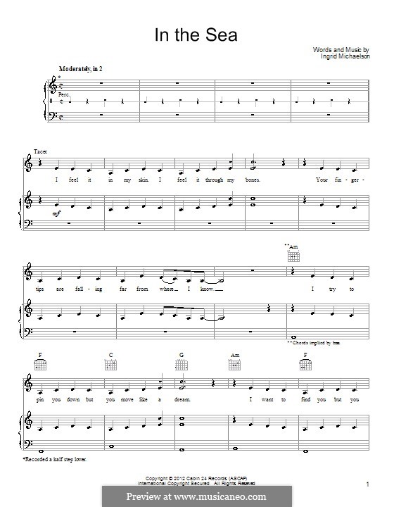 In the Sea by I. Michaelson - sheet music on MusicaNeo