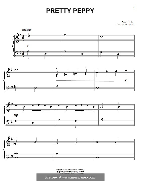 Pretty Peppy by L. Bource - sheet music on MusicaNeo
