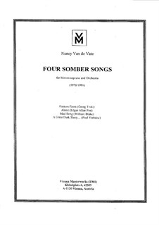 Four Somber Songs by N. Van de Vate - sheet music on MusicaNeo