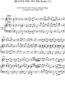 Beatus Vir, RV 598 by A. Vivaldi - sheet music on MusicaNeo