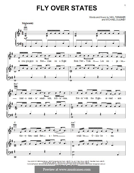 Fly Over States by M. Dulaney, N. Thrasher - sheet music on MusicaNeo