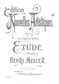 Etude, Op.8 by H. Melcer-Szczawiński - free download on MusicaNeo