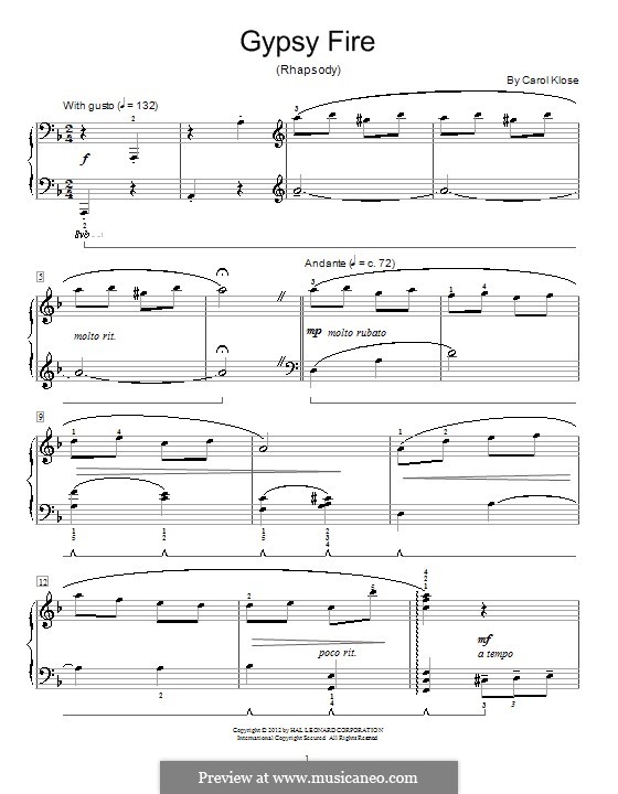 Gypsy Fire by C. Klose - sheet music on MusicaNeo