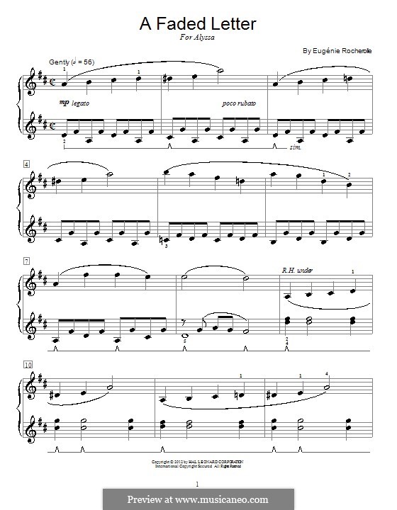 A Faded Letter by E. Rocherolle - sheet music on MusicaNeo