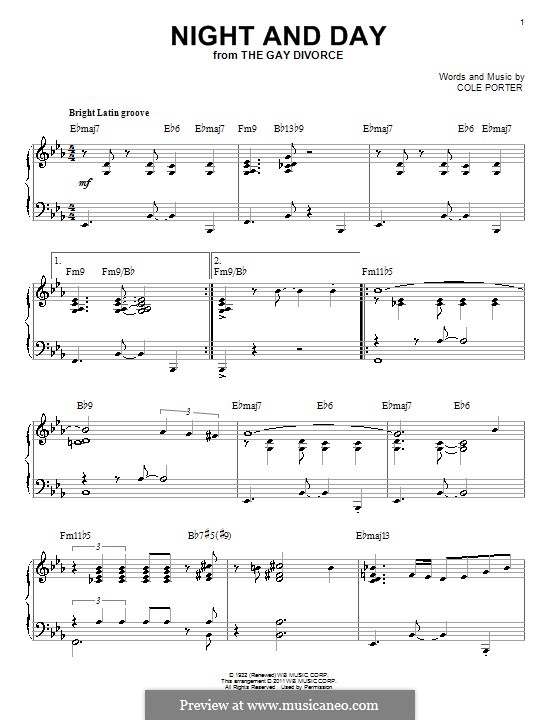 Night and Day (Frank Sinatra) by C. Porter - sheet music on MusicaNeo