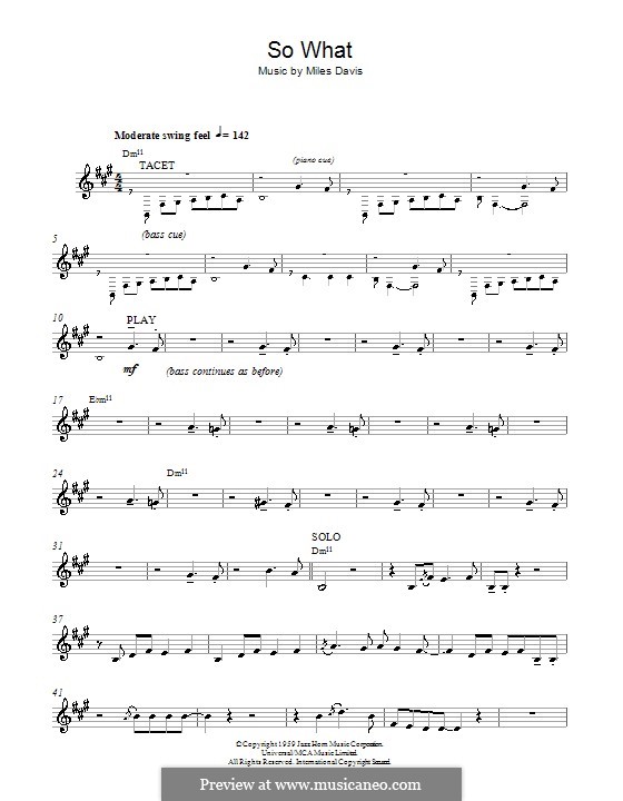 So What by M. Davis - sheet music on MusicaNeo