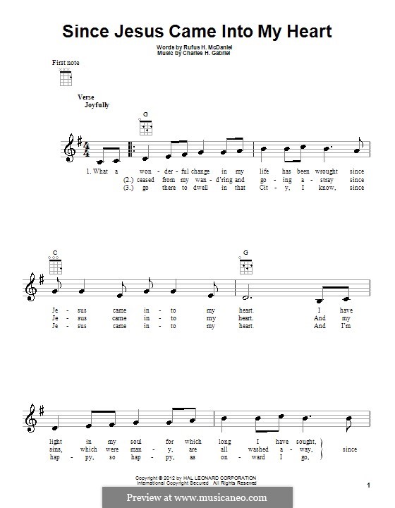 Since Jesus Came Into My Heart By C H Gabriel Sheet Music On Musicaneo