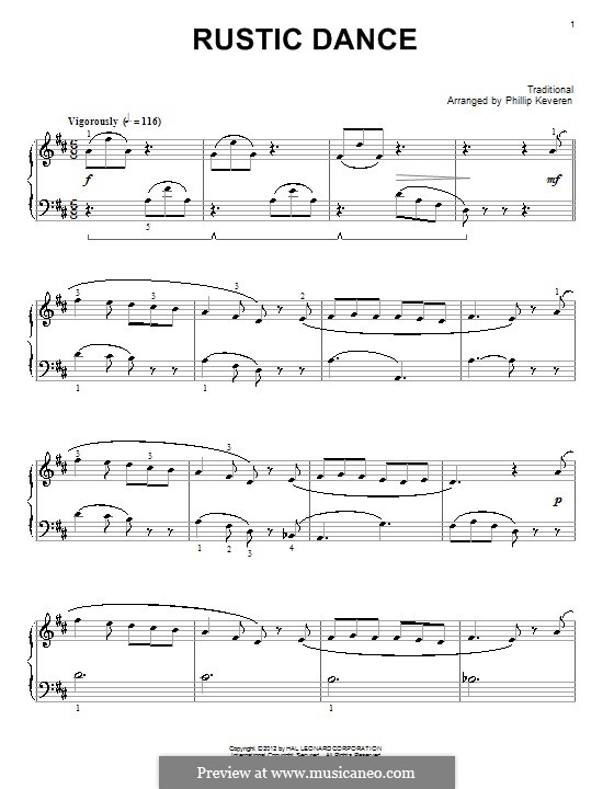Rustic Dance by folklore - sheet music on MusicaNeo