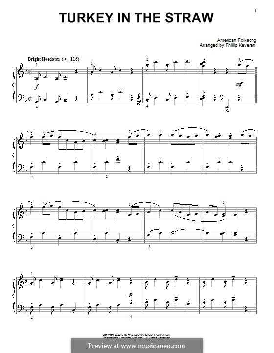 Turkey in the Straw by folklore - sheet music on MusicaNeo