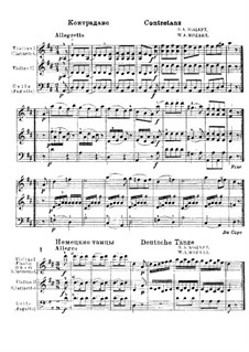 Contredanse and Four German Dances by W.A. Mozart on MusicaNeo