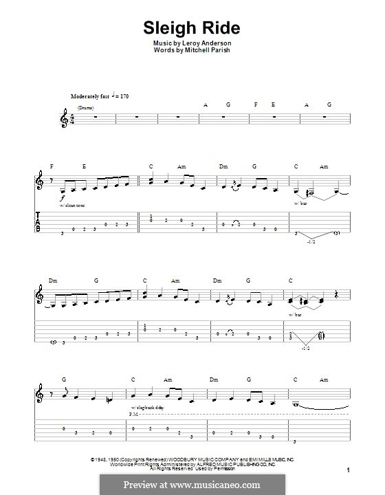 Sleigh Ride Guitar Chords