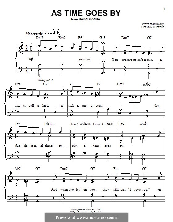 As Time Goes By by H. Hupfeld - sheet music on MusicaNeo