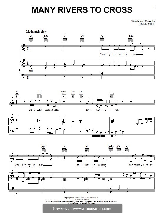 Many Rivers to Cross (UB40) by J. Cliff - sheet music on MusicaNeo