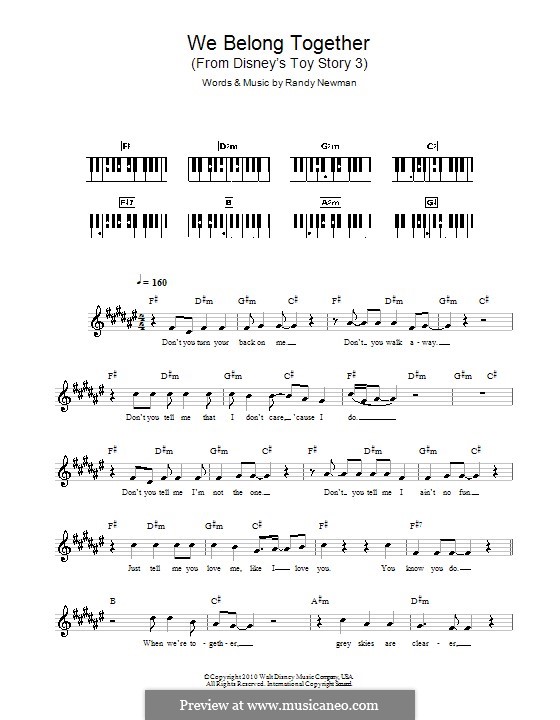 We Belong Together (from Toy Story 3) by R. Newman on MusicaNeo