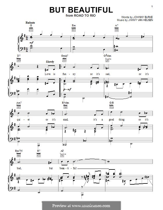 But Beautiful by J.V. Heusen - sheet music on MusicaNeo