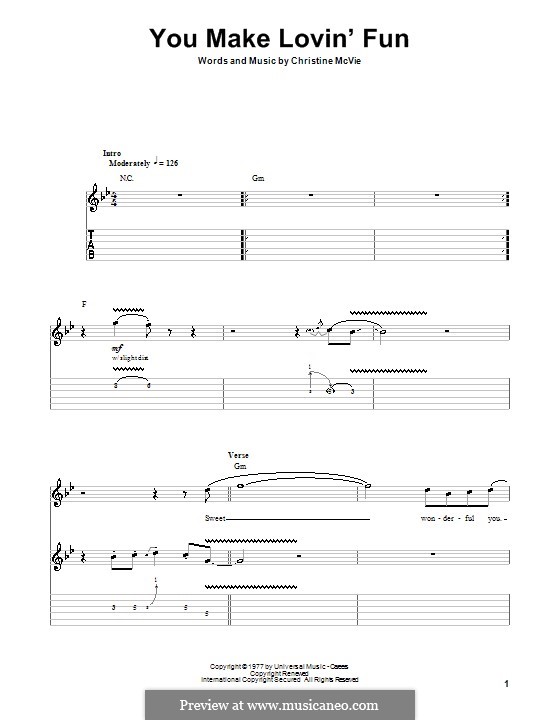 You Make Loving Fun (Fleetwood Mac) by C. McVie - sheet music on MusicaNeo