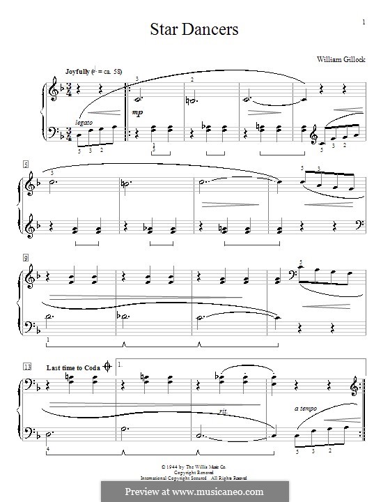 Star Dancers by W. Gillock - sheet music on MusicaNeo