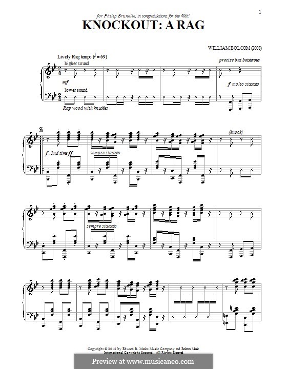 A Rag by W. Bolcom - sheet music on MusicaNeo