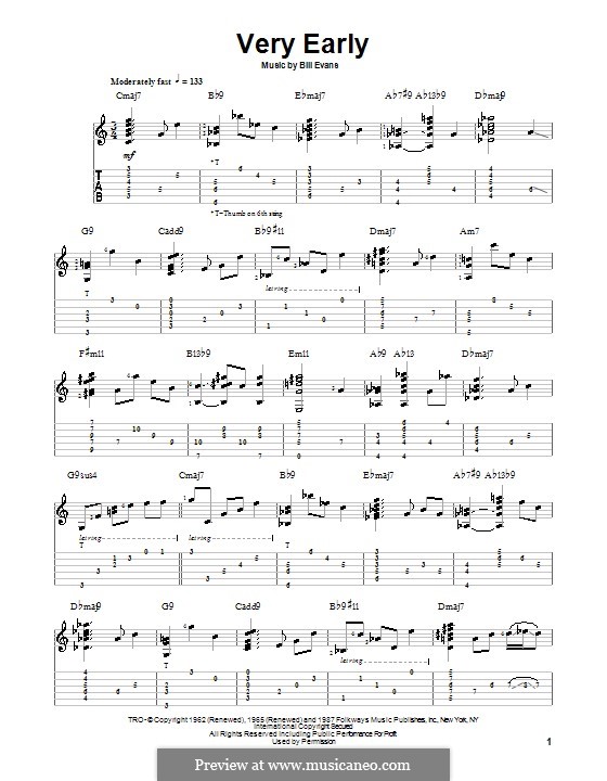 Very Early by B. Evans - sheet music on MusicaNeo