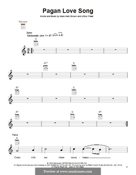 Pagan Love Song by N.H. Brown - sheet music on MusicaNeo