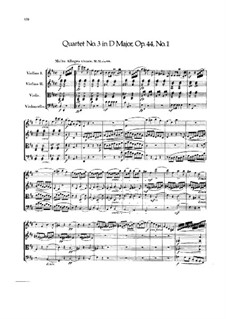 String Quartet No.3 in D Major, Op.44 No.1 by F. Mendelssohn-Bartholdy on MusicaNeo
