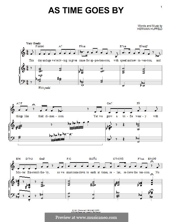 As Time Goes By by H. Hupfeld - sheet music on MusicaNeo