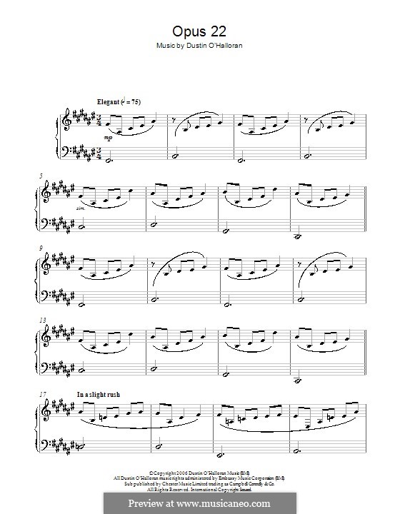 Opus 22 by D. O'Halloran - sheet music on MusicaNeo