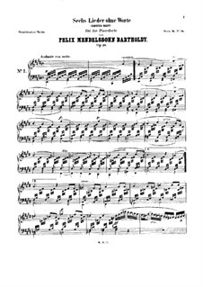 Lieder ohne Worte (Songs without Words) by F. Mendelssohn-Bartholdy on ...