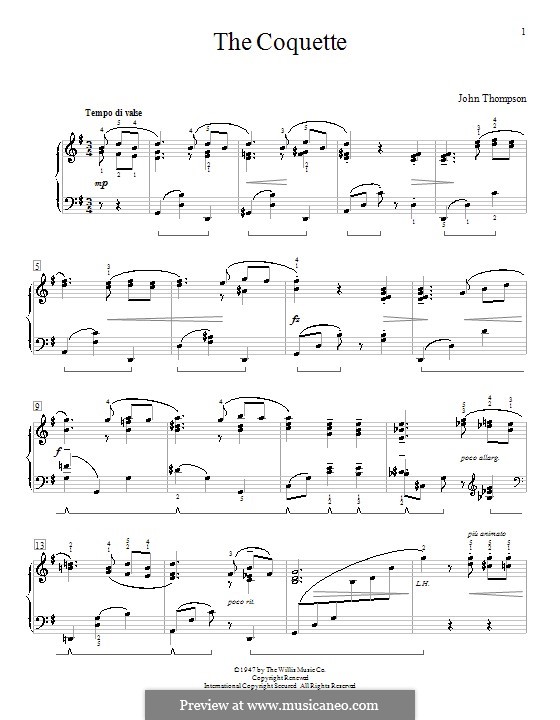 The Coquette by J. Thompson - sheet music on MusicaNeo
